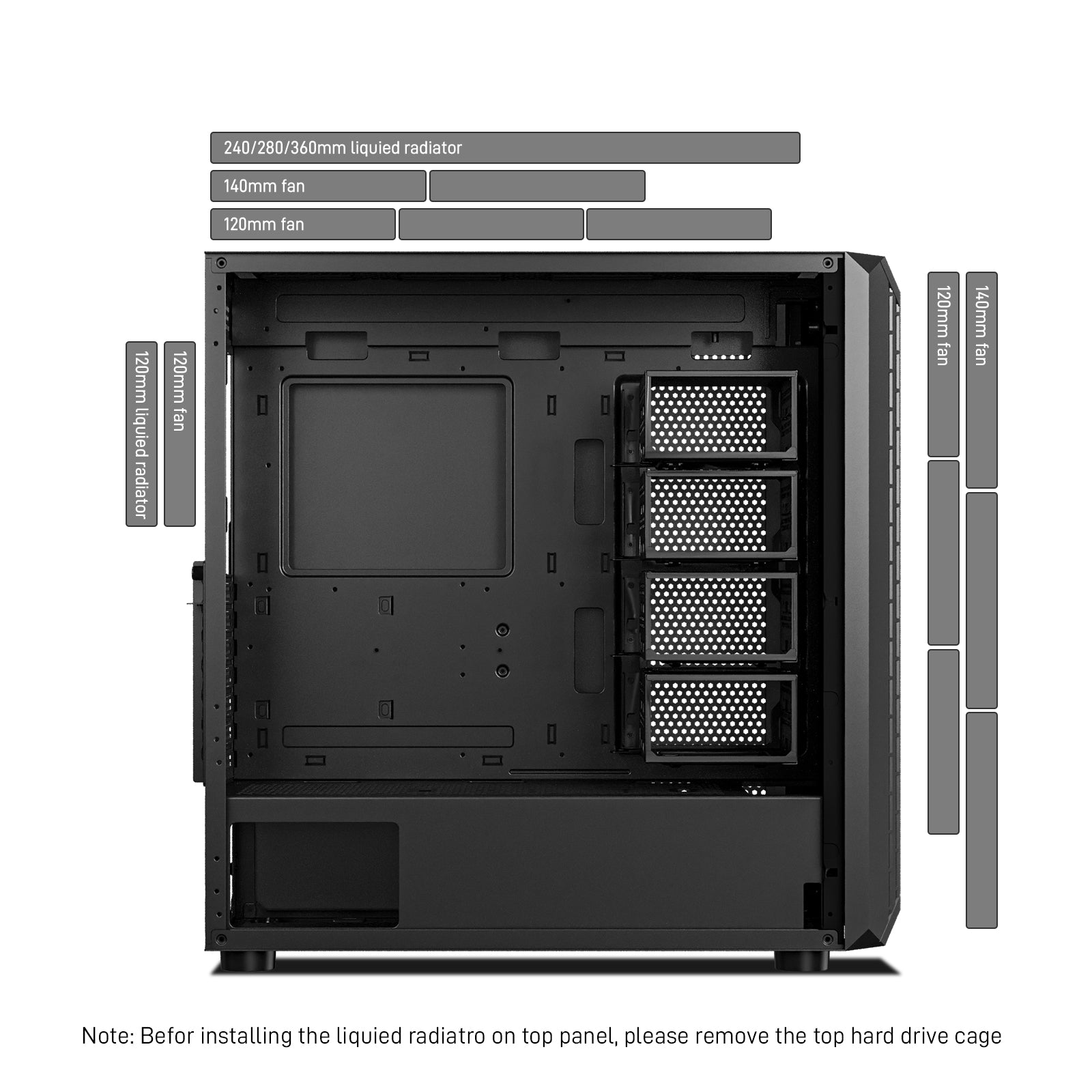 DARKROCK Classico Storage Master Case ATX Computer Case Mid Tower with ...