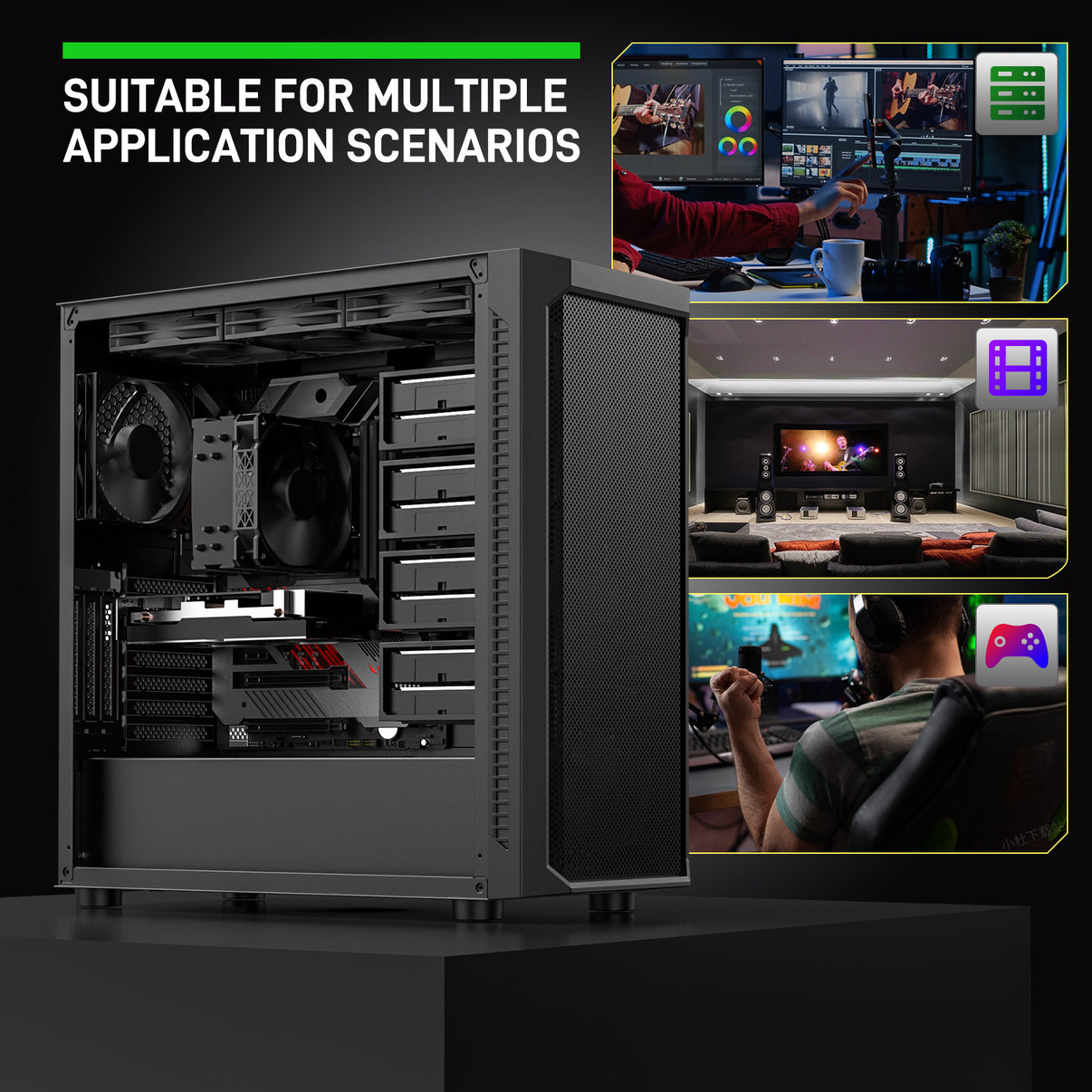 DARKROCK Classico Max Storage Master Case E-ATX Computer Case with 4x1 ...