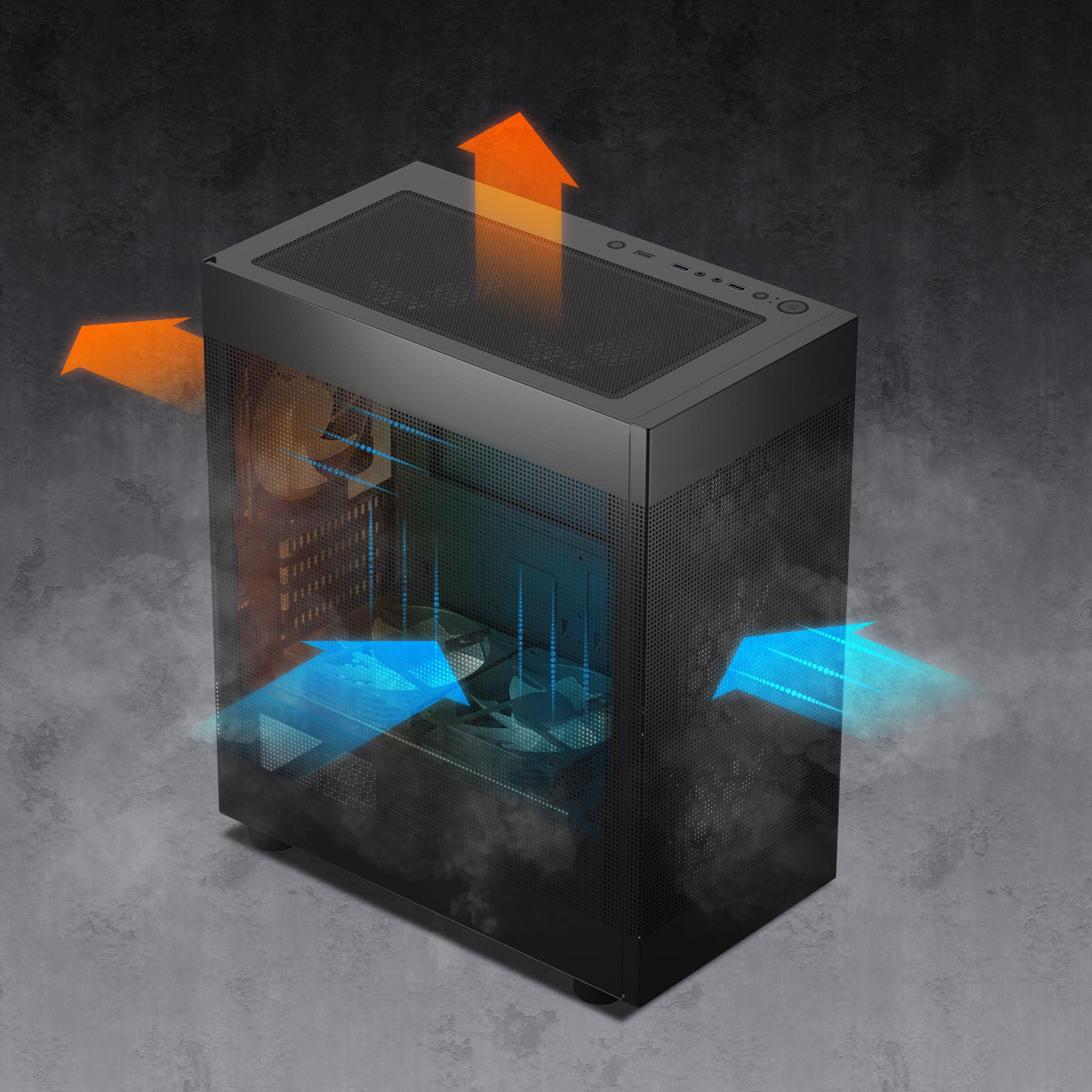 DARKROCK MH200 Black PC Computer Case for Office&Gaming Compact Mid-To ...