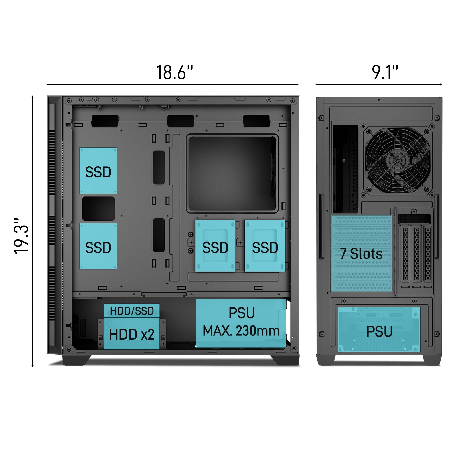 DARKROCK ES1 Silence Edition Black E-ATX PC Case - Noise-Reducing Mate ...