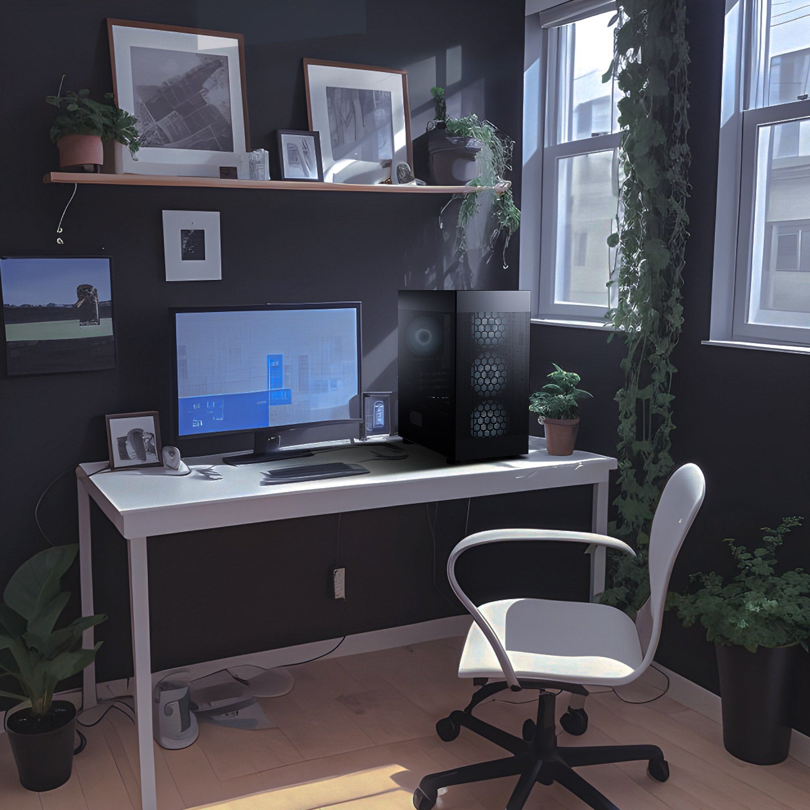 DARKROCK MH200 Black PC Computer Case for Office&Gaming Compact Mid-To ...