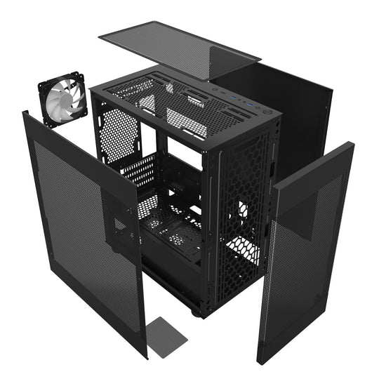 DARKROCK MH200 Black PC Computer Case for Office&Gaming Compact Mid-To ...